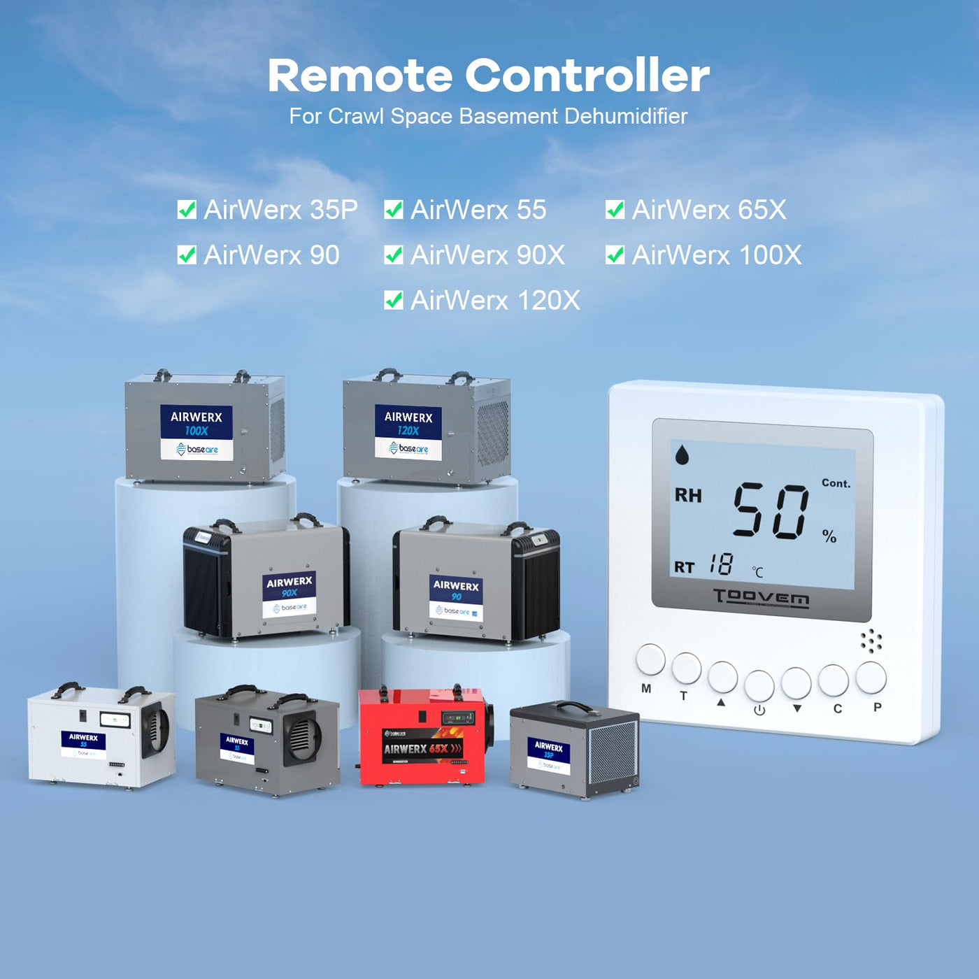 BaseAire Dehumidifier Remote Controller for Digital Humidity ...
